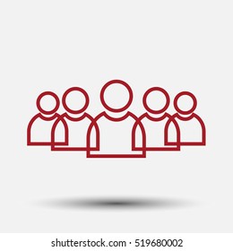 Social Network Red Outline Icon Elegant Stock Vector (Royalty Free ...