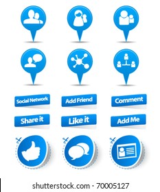 Social Network Sticker Label Collection Stock Vector (Royalty Free ...