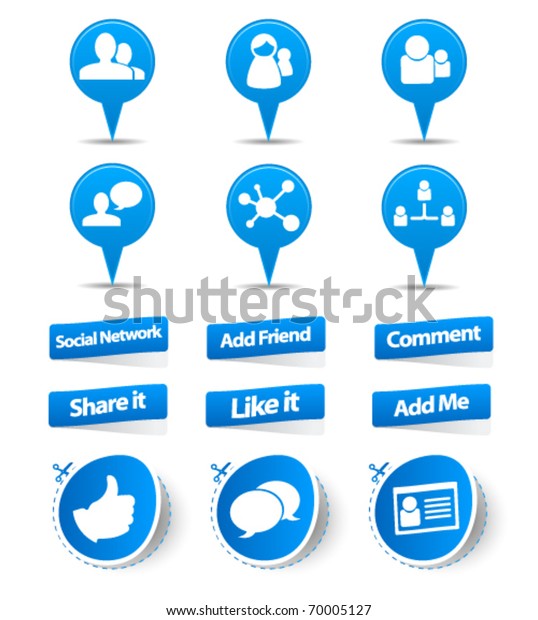 Social Network Sticker Label Collection Stock Vector (Royalty Free ...