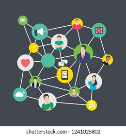 Network Isolated On White Background Flat Stock Vector (Royalty Free ...
