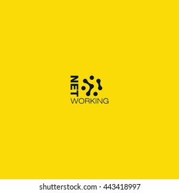 Social Networking Logo Design Yellow Background Stock Vector (Royalty ...