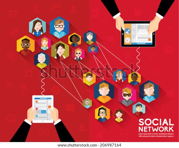 Social Networking People Conceptual Vector Design Stock Vector (Royalty ...