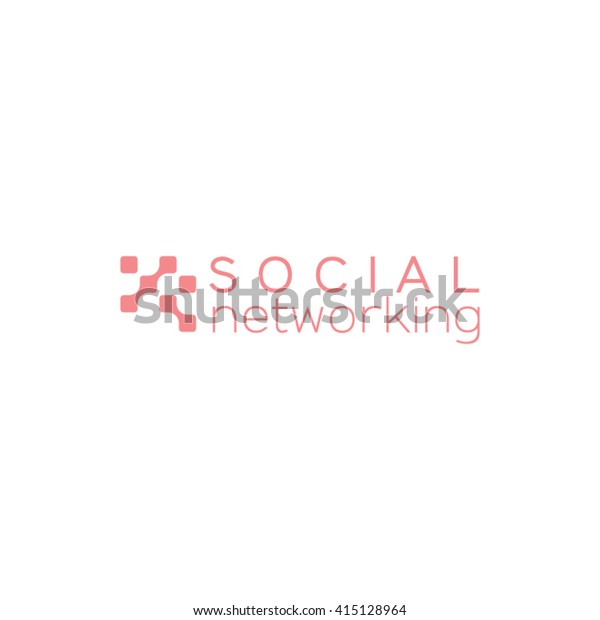 Social Networking Pink Logo Design Stock Vector (Royalty Free) 415128964