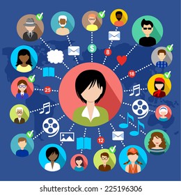 Social Networks Internet Communication Vector Stock Vector (Royalty ...