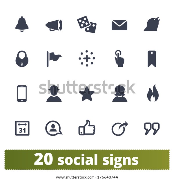 Social Signs Vector Icons Set Network Stock Vector (Royalty Free ...