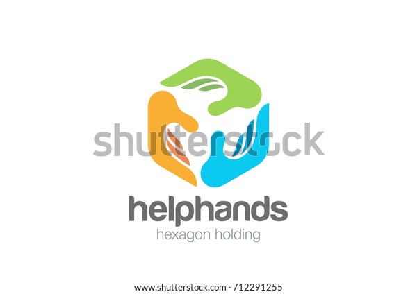 Social Three Hands Hexagon Abstract Logo Stock Vector (Royalty Free ...