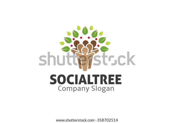 Social Tree Logo Symbol Design Illustration Stock Vector (Royalty Free ...