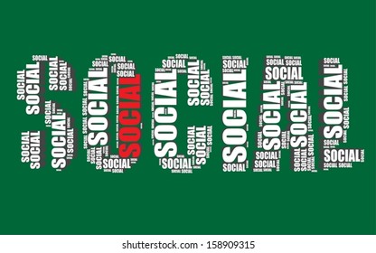 Social Typography 3d Text Word Art Stock Vector (Royalty Free ...