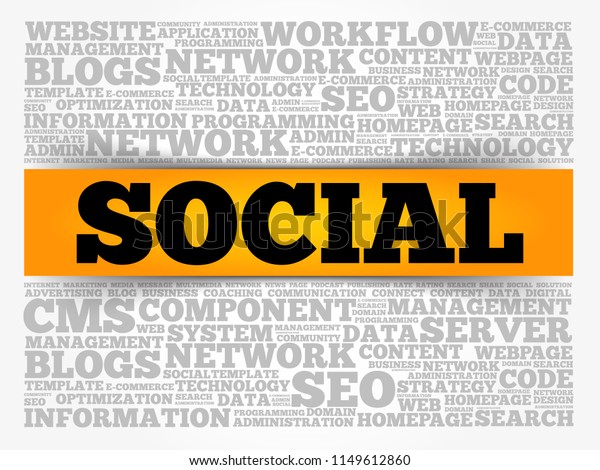 Social Word Cloud Collage Internet Concept Stock Vector (Royalty Free ...