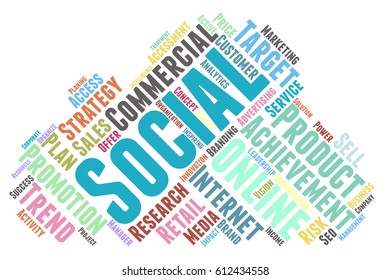 Social Word Cloud Typography Stock Vector (Royalty Free) 612434558 ...
