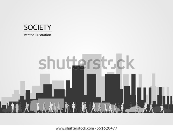 Society Vector Illustration Vector Background City Stock Vector ...