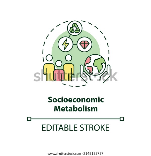 Icône concept de métabolisme socio-économique. Méthode : image ...