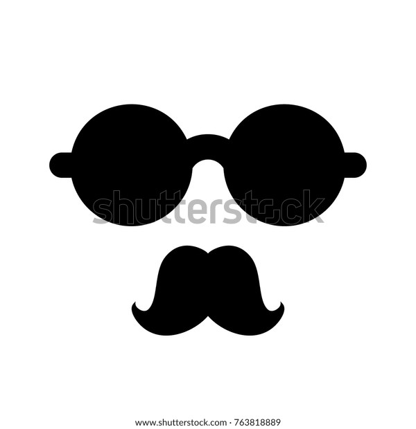 Sociopath Icon Mustache Glasses Introvert Symbol Stock Vector (Royalty ...