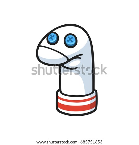 Sock Puppet Button Eyes Cute Cartoon Stock Vector (Royalty Free ...