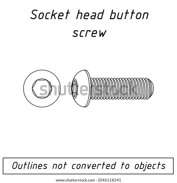 Socket Head Button Screw Fastener Outline Stock Vector (Royalty Free ...
