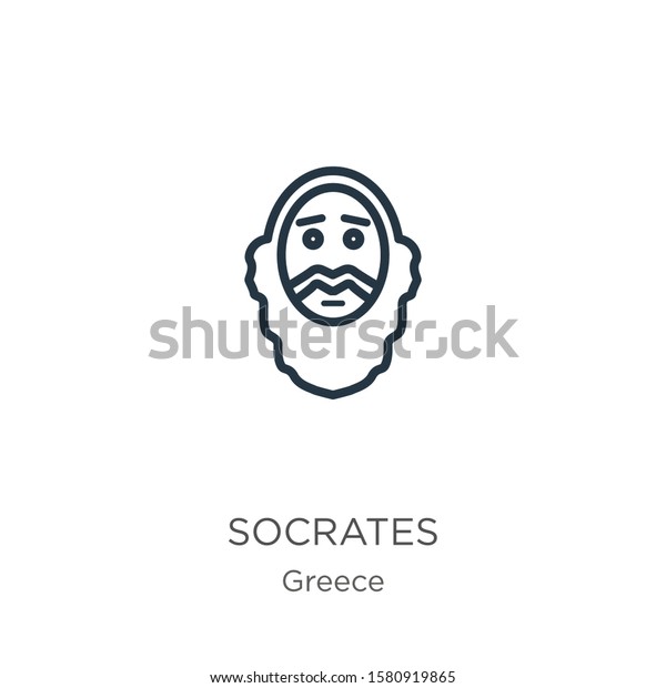 Socrates Icon Thin Linear Socrates Outline: vector de stock (libre de ...