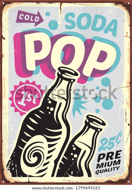 Soda Poster Design Retro Style Two Stock Vector (Royalty Free) 1799694163