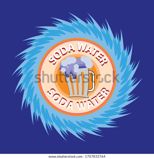 Soda Water Label Piece Paperplastic Filmclothmetal Stock Vector ...
