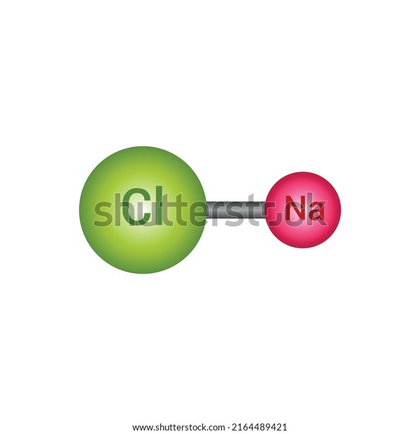 염화나트륨(NaCl) 분자구조는 백색으로 분리된다. 스톡 벡터(로열티 프리) 2164489421 | Shutterstock