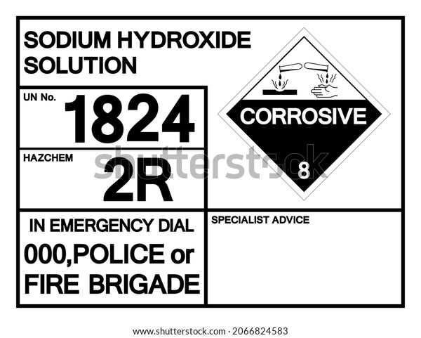 Sodium Hydroxide Solution Un1824 Symbol Sign Stock Vector (Royalty Free ...