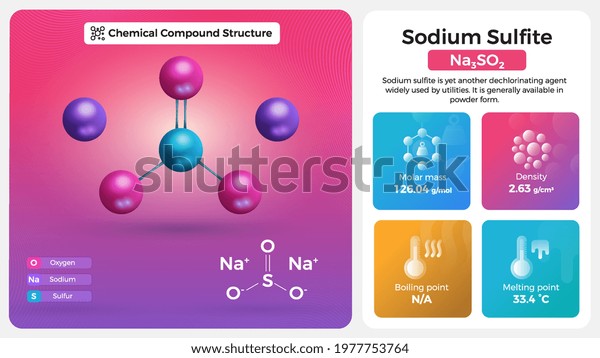 Sodium Sulfite Properties Chemical Compound Structure Stock Vector
