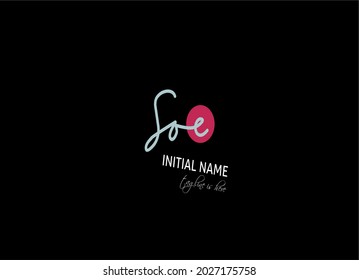 Soe Initial Handwriting Logo Name Template Stock Vector (Royalty Free ...