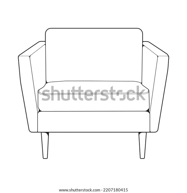 Sofa Couch Line Art Illustrator Outline: เวกเตอร์สต็อก (ปลอดค่า ...