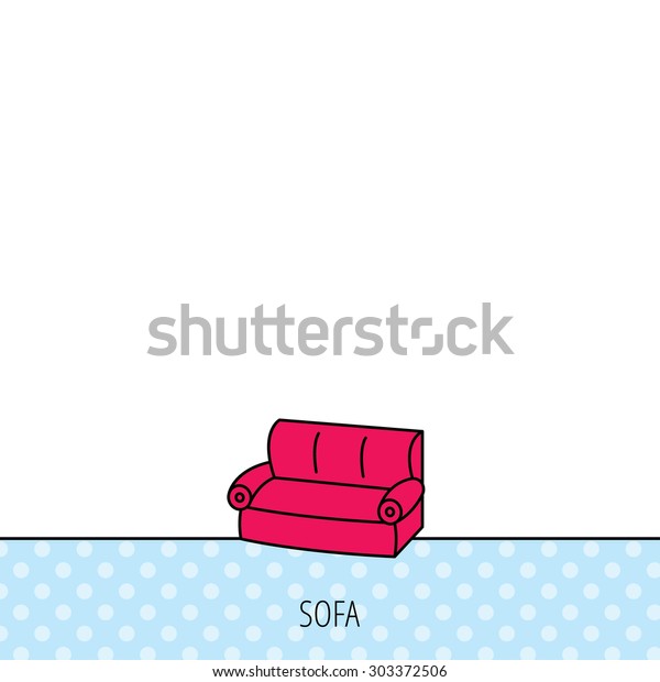 Sofa Icon Comfortable Couch Sign Furniture Stock Vector (Royalty Free ...