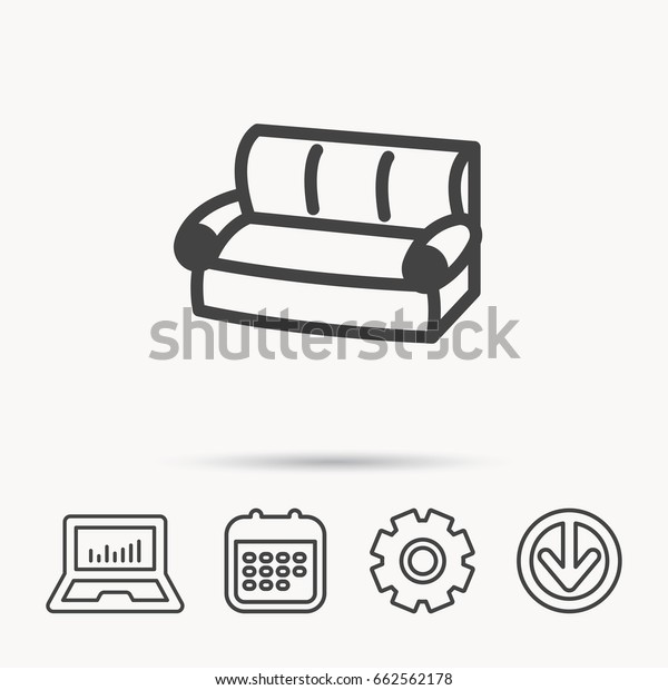 Sofa Icon Comfortable Couch Sign Furniture Stock Vector (Royalty Free ...