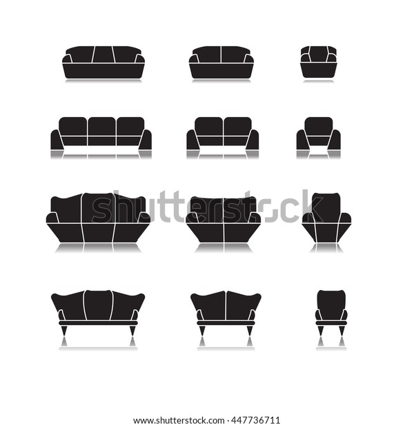 Sofa Icon Set Seat Home Symbols Stock Vector (Royalty Free) 447736711 ...