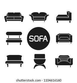Sofa Icons Set Stock Vector (Royalty Free) 1104616160 | Shutterstock