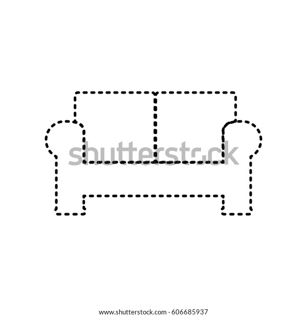 Vektor Stok Sofa Sign Illustration Vector Black Dashed (Tanpa Royalti ...