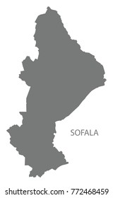 Sofala Map Mozambique Grey Illustration Silhouette Stock Vector ...