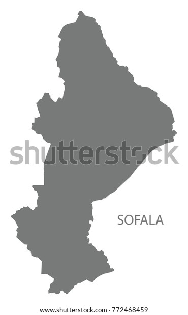 Sofala Map Mozambique Grey Illustration Silhouette Stock Vector ...
