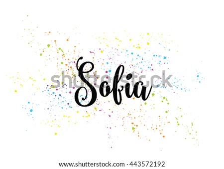Sofia Bulgaria Capital City Typography Lettering Vector de stock (libre ...