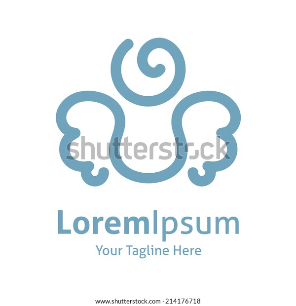 Soft Blue Angel Vector Logo Icon Stock Vector (Royalty Free) 214176718 ...