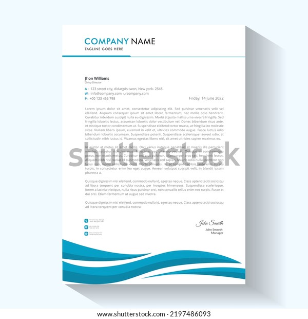 Soft Light Blue Business Letterhead Template Stock Vector (Royalty Free ...