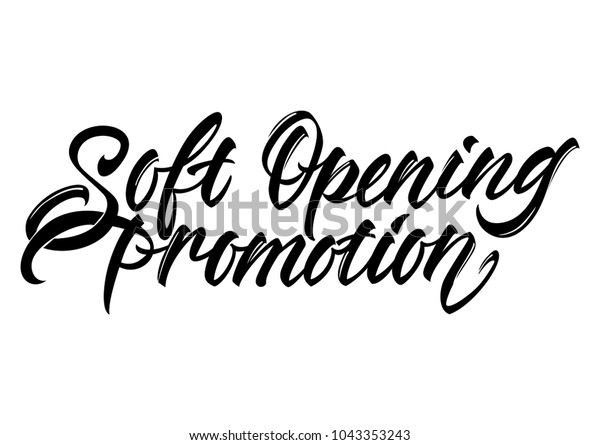 Soft Opening Promotion Lettering Creative Inscription 库存矢量图（免版税 ...