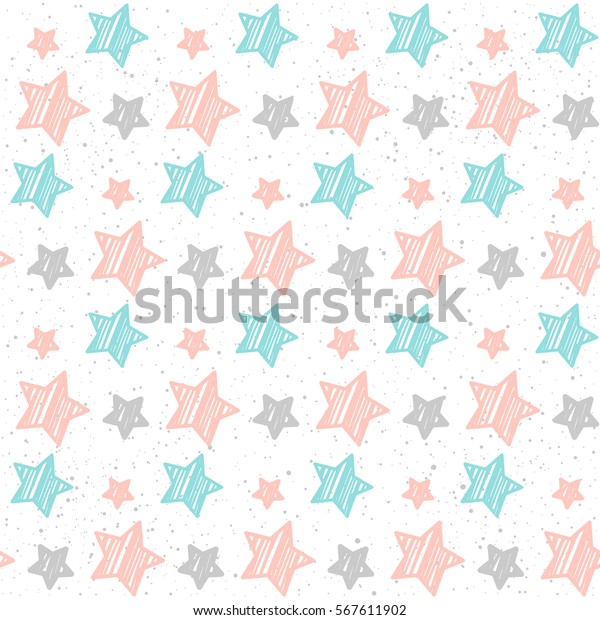 Soft Pastel Star Seamless Background Grey Stock Vector (Royalty Free ...