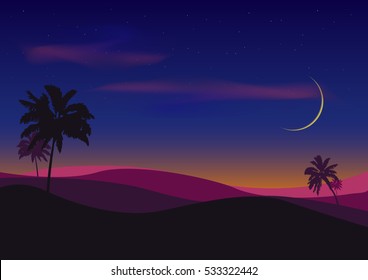 Soft Sunset Desert: vector de stock (libre de regalías) 533322442 ...
