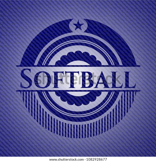 Softball Emblem Denim High Quality Background Stock Vector (Royalty ...