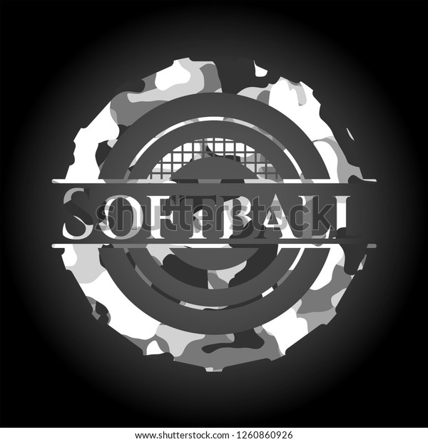 Softball On Grey Camo Texture Stock Vector (Royalty Free) 1260860926 ...