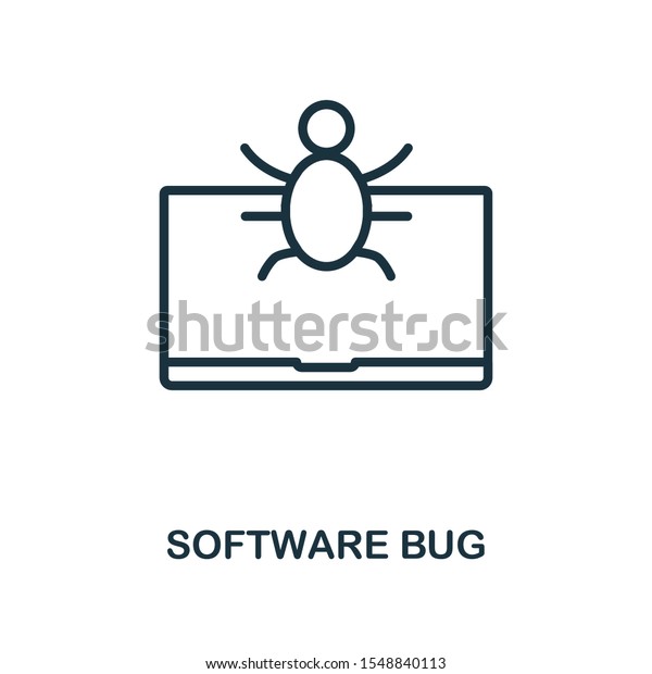 Software Bug Icon Outline Style Thin Stock Vector (Royalty Free ...