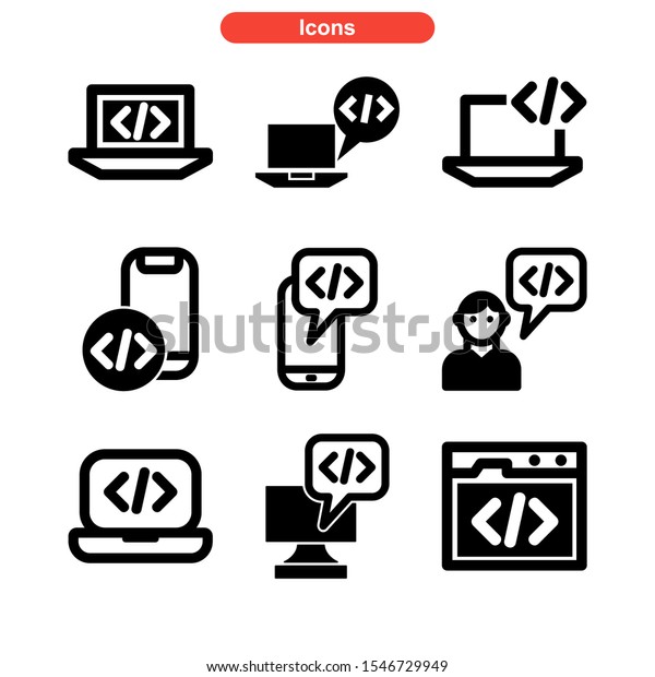 Software Developer Icon Isolated Sign Symbol 스톡 벡터(로열티 프리) 1546729949