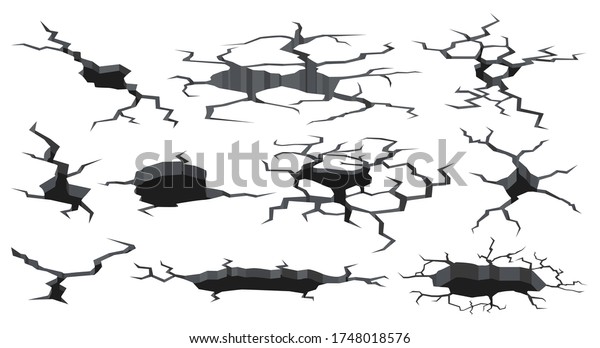 Soil Cracks Texture Earthquake Cracked Surface Stock Vector (Royalty ...
