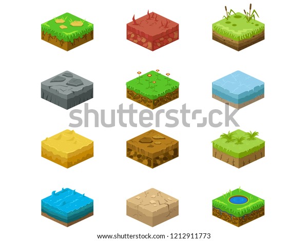 Soil Layers Vector Isometric Set Platforms Stock Vector (Royalty Free ...