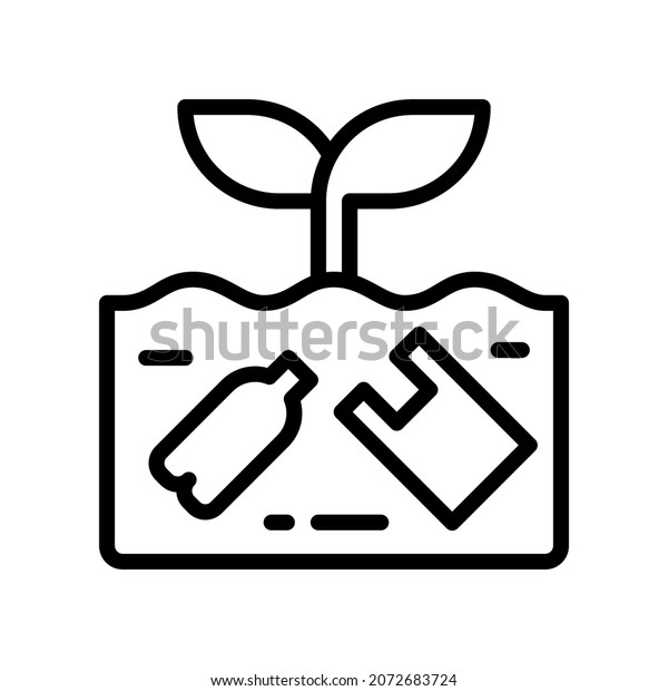 Soil Pollution Icon Line Style Icon Stock Vector (Royalty Free ...