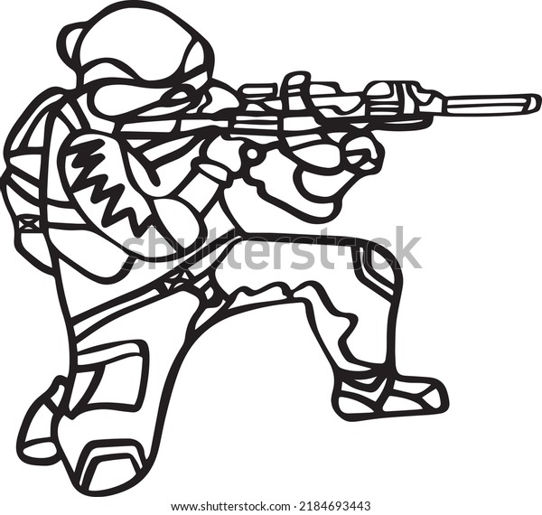 Soilder Vector Clip Art Black White: เวกเตอร์สต็อก (ปลอดค่าลิขสิทธิ์ ...