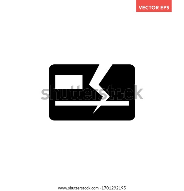 Soiled Black Broken Plastic Card Icon Stock Vector (Royalty Free ...