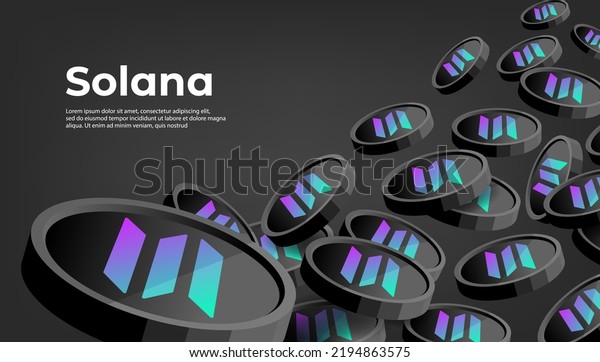 Solana Sol Cryptocurrency Concept Banner Background Stock Vector ...